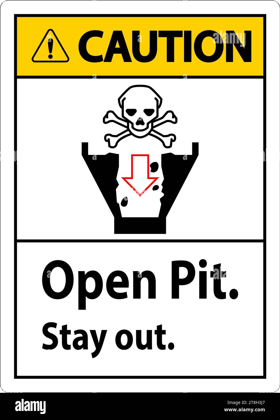 Caution Sign Open Pit, Stay Out Stock Vector Image & Art - Alamy