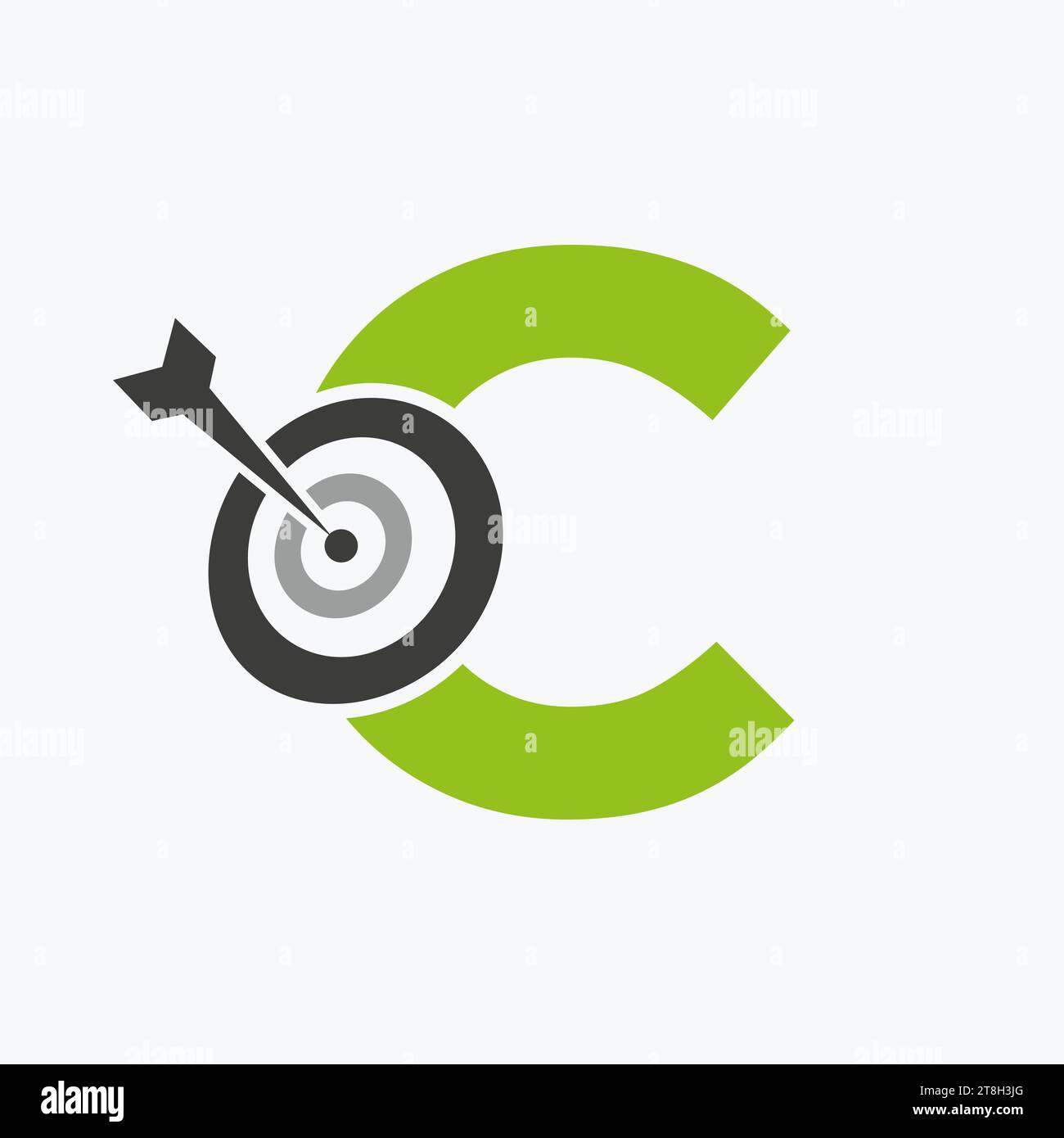 Letter C Arrow Target Logo Combine with Bow Target Symbol Stock Vector ...