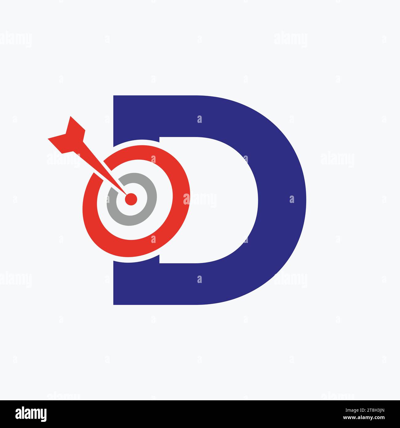 Letter D Arrow Target Logo Combine with Bow Target Symbol Stock Vector ...
