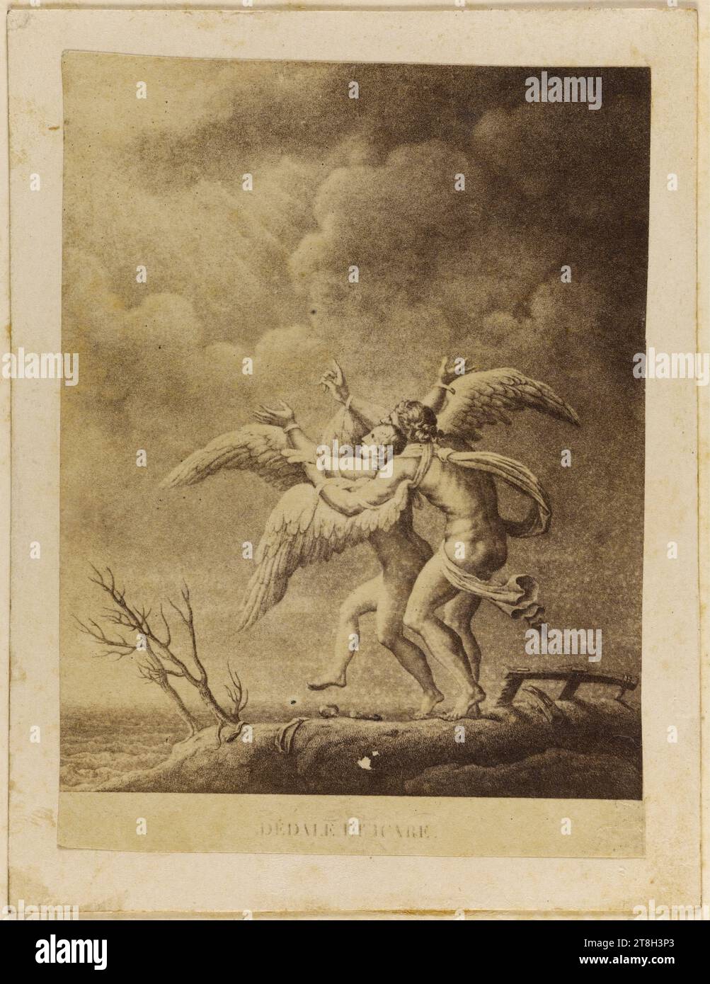 Photograph of a document. Daedalus and Icarus by the engraver Mulinaris ...