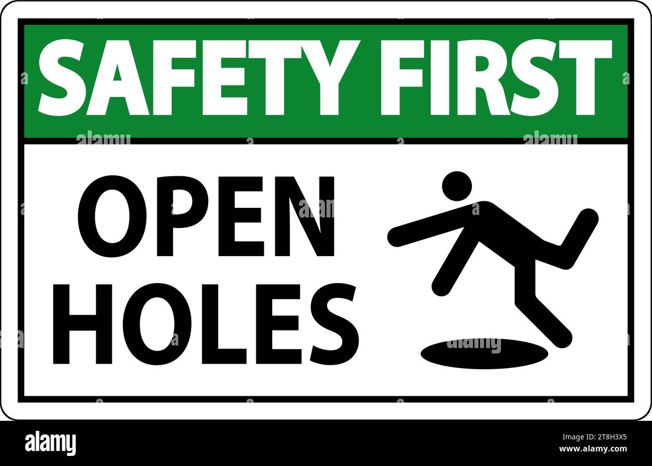 Safety First Sign Open Holes Stock Vector Image & Art - Alamy