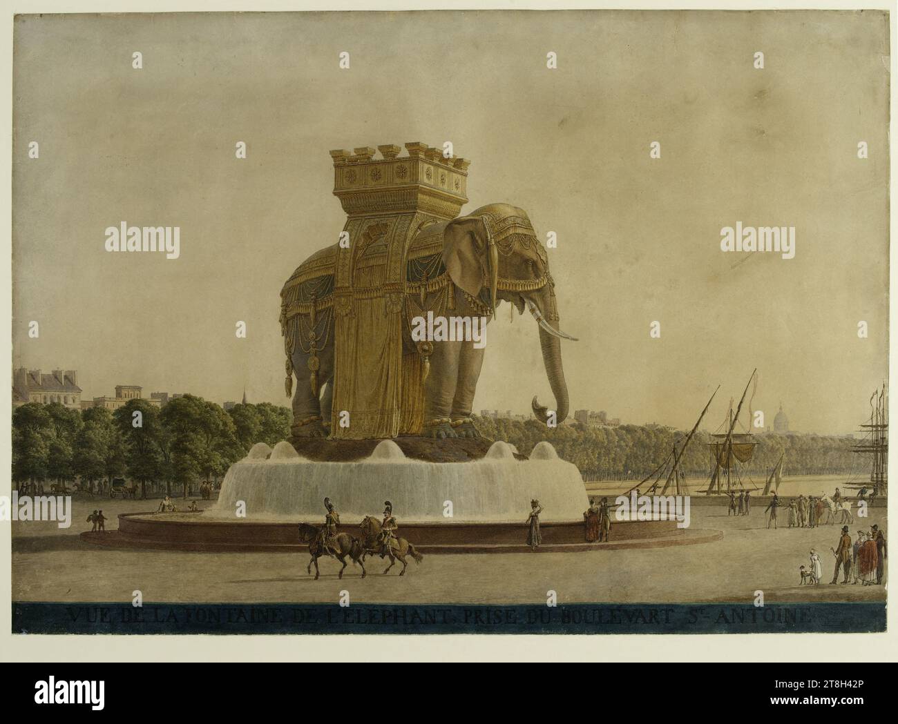 The Elephant Fountain, Place de la Bastille, Alavoine Le Chevalier ...