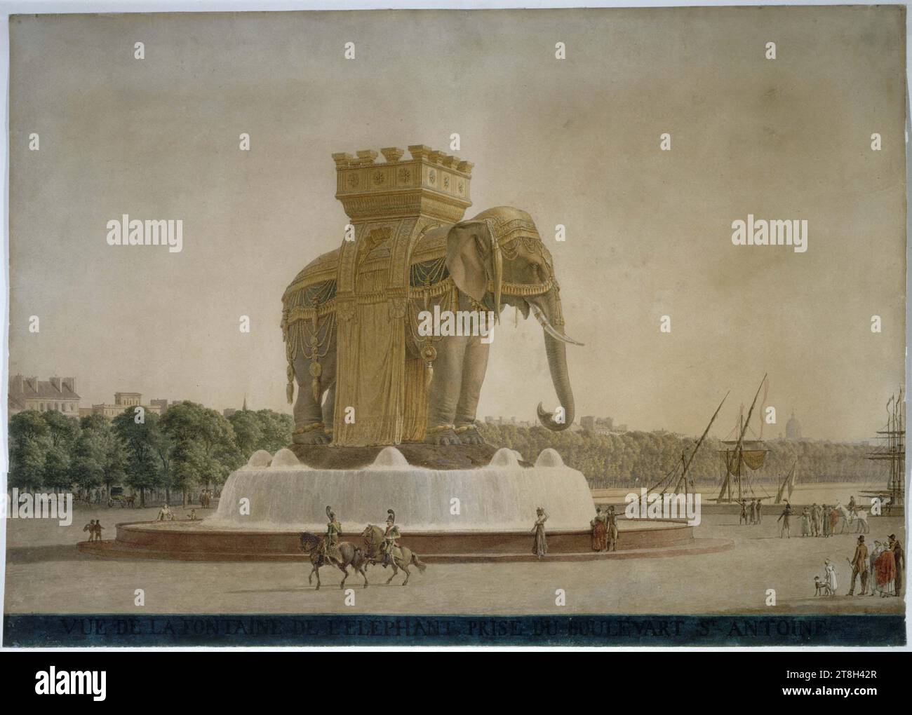 The Elephant Fountain, Place de la Bastille, Alavoine Le Chevalier ...