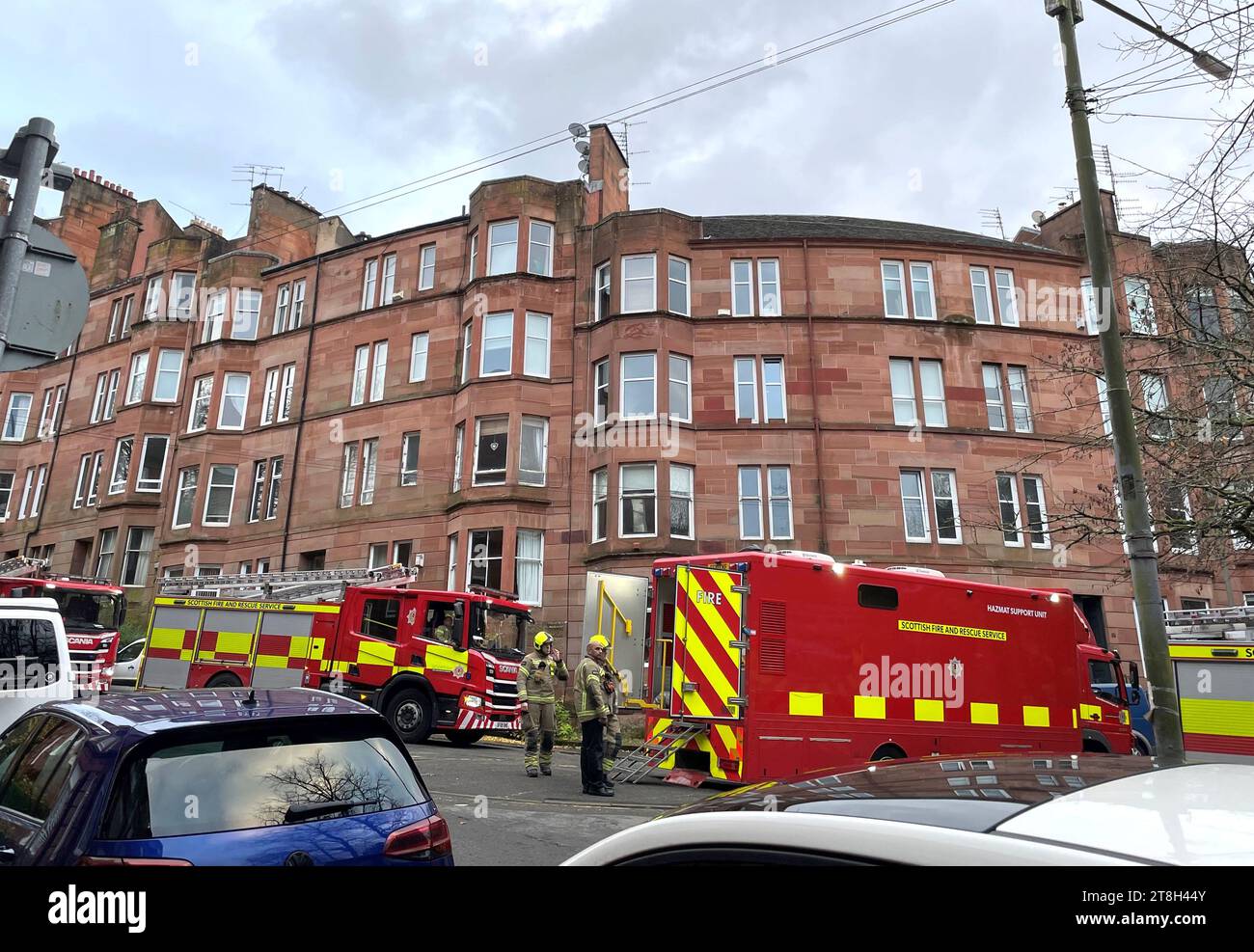 Emergency services on Tantallon Road, Glasgow, after a "suspicious ...