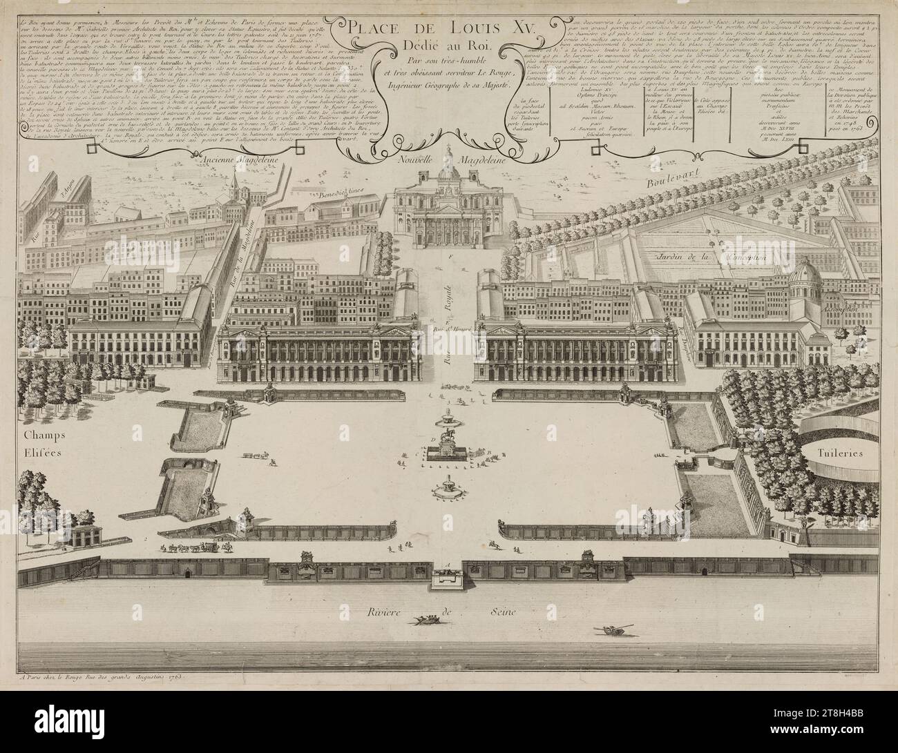 Place de Louis XV, Dedicated to the King, Engraver, Le Rouge, Georges ...