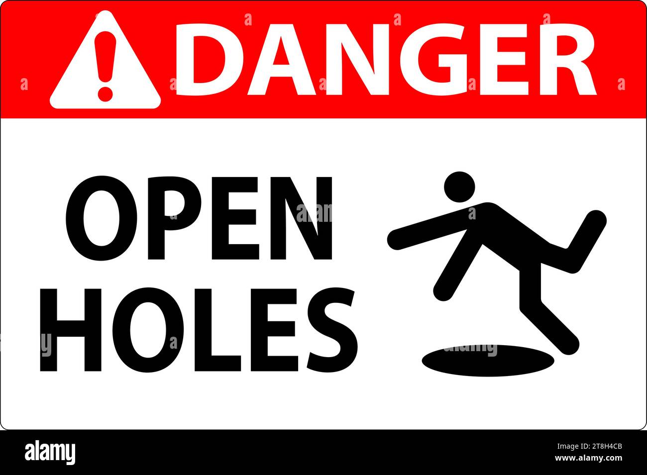 Danger Sign Open Holes Stock Vector Image & Art - Alamy