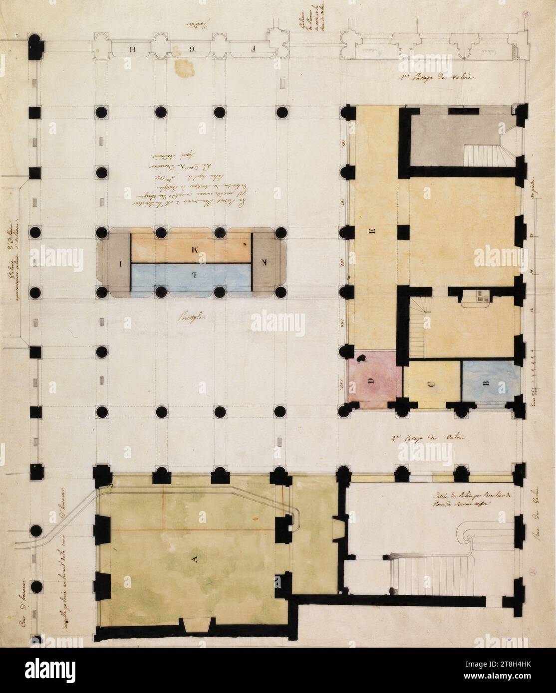 Ground plan of the passages, galleries and peristyle of the Palais ...