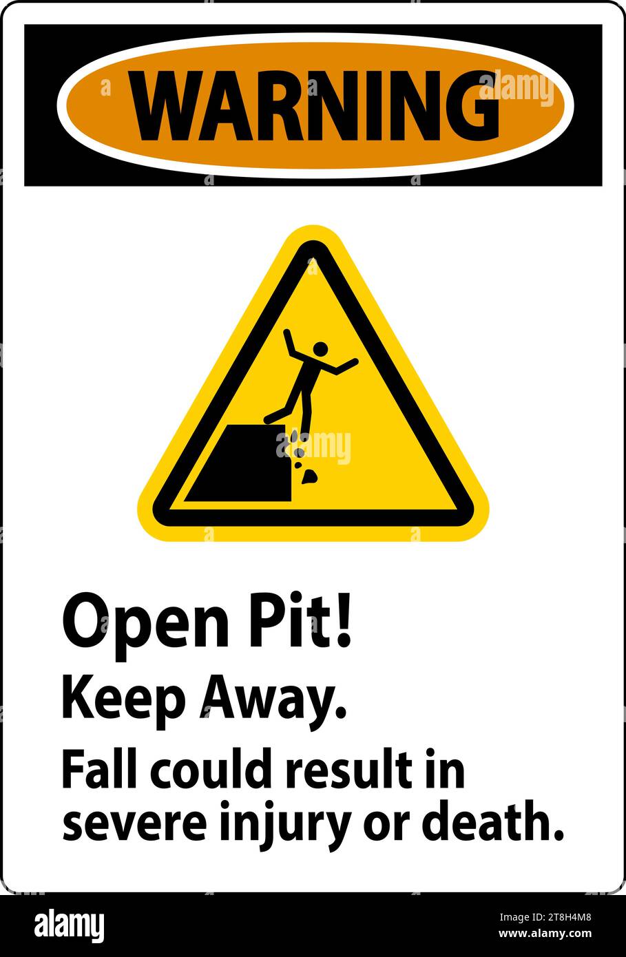 Warning Sign Open Pit Keep Away Fall Could Result In Severe Injury Or ...