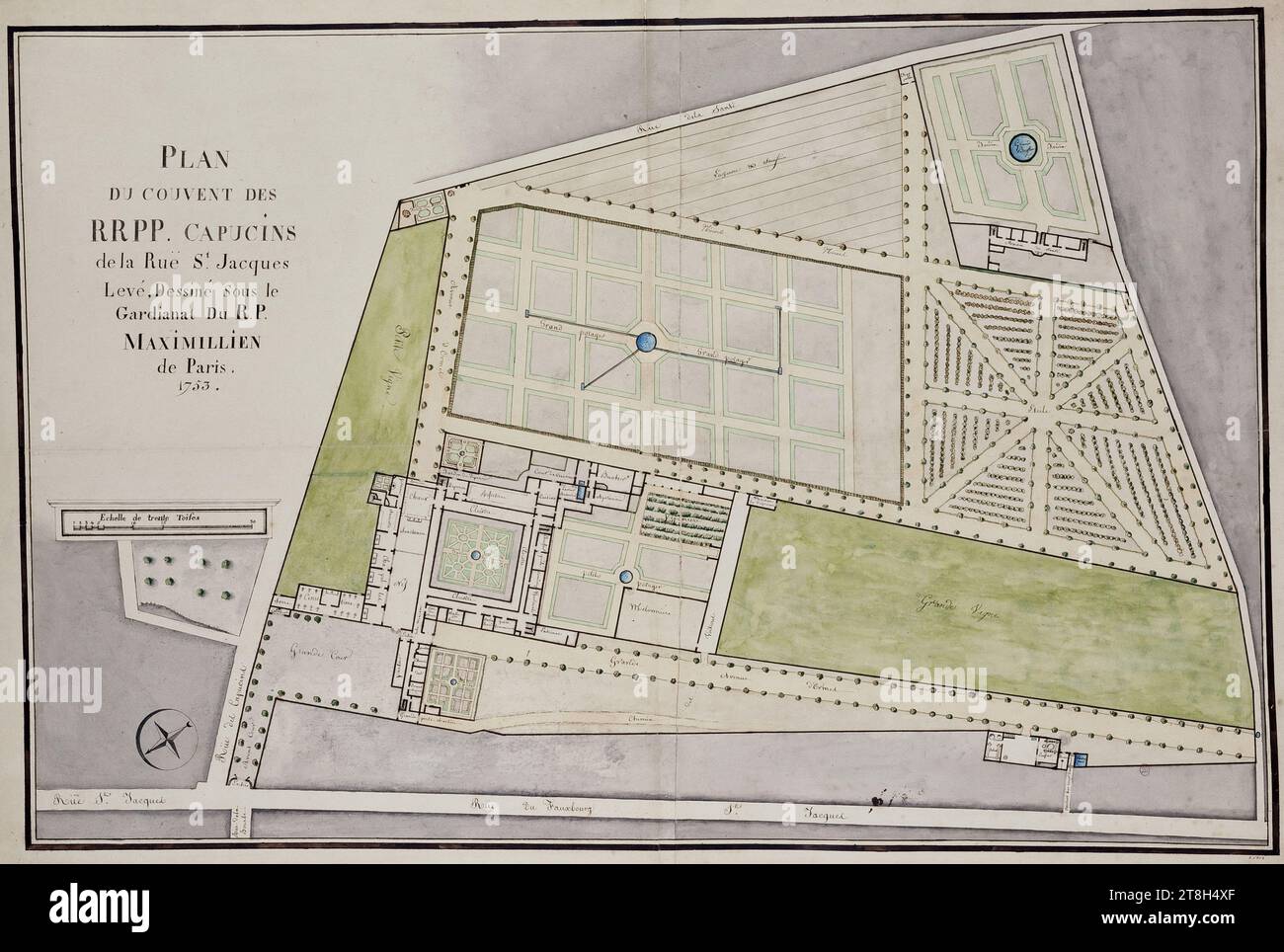 Plan of the Convent of the Reverent Capuchin Fathers of rue Saint ...