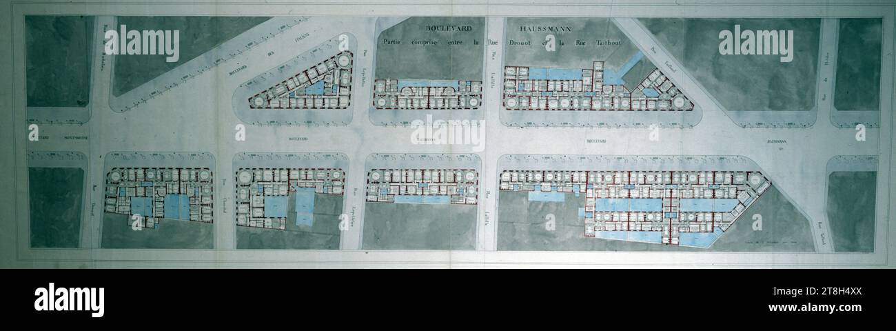 Plan of the extension of boulevard Haussmann to boulevard des Italiens ...