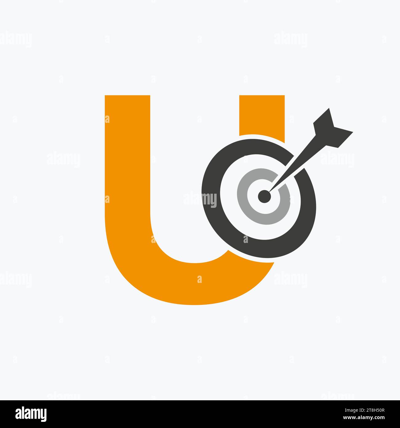 Letter U Arrow Target Logo Combine with Bow Target Symbol Stock Vector ...