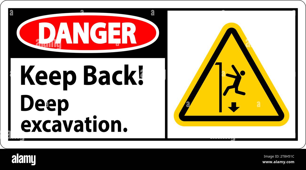 Danger open excavation sign construction hi-res stock photography and ...