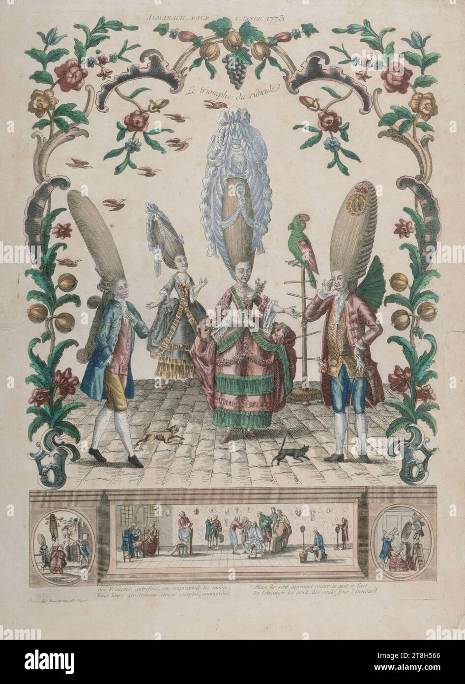Almanac for the year 1773, The triumph of ridicule, Engraver, Basset ...