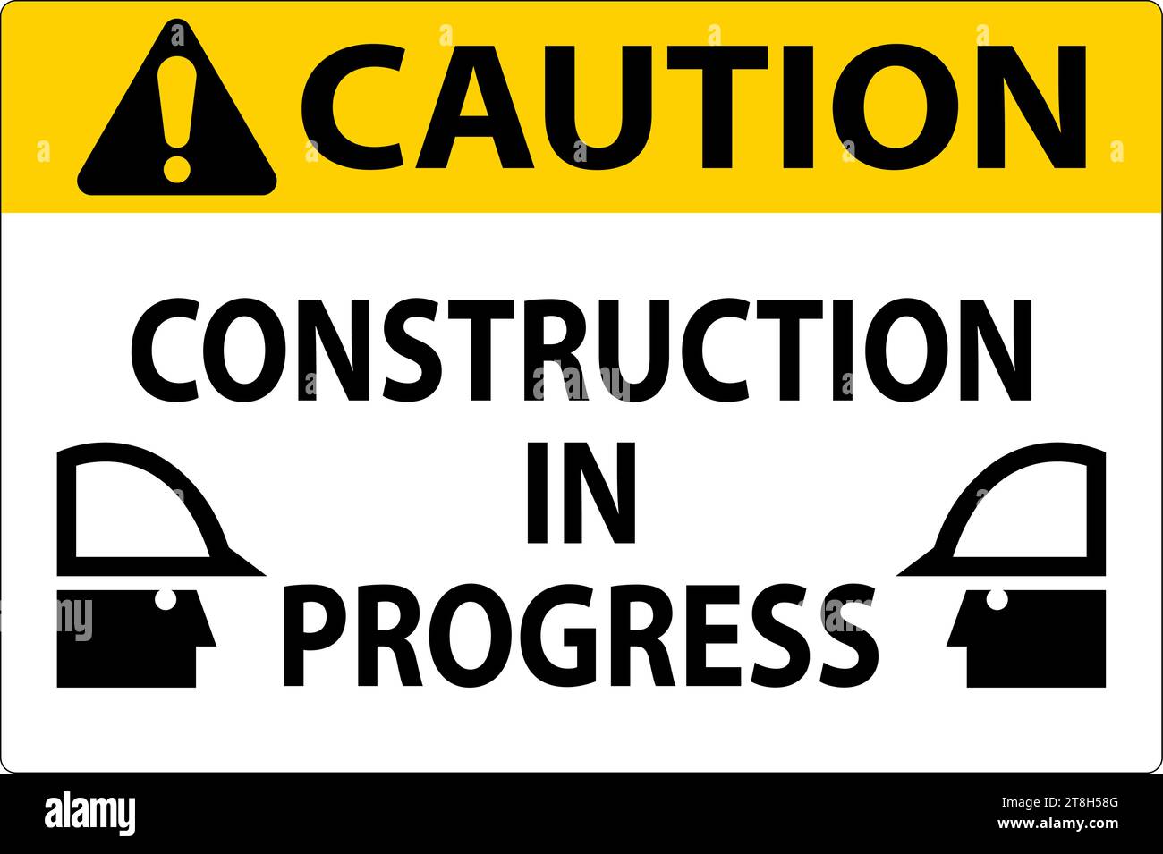Caution Sign Construction In Progress Stock Vector Image & Art - Alamy