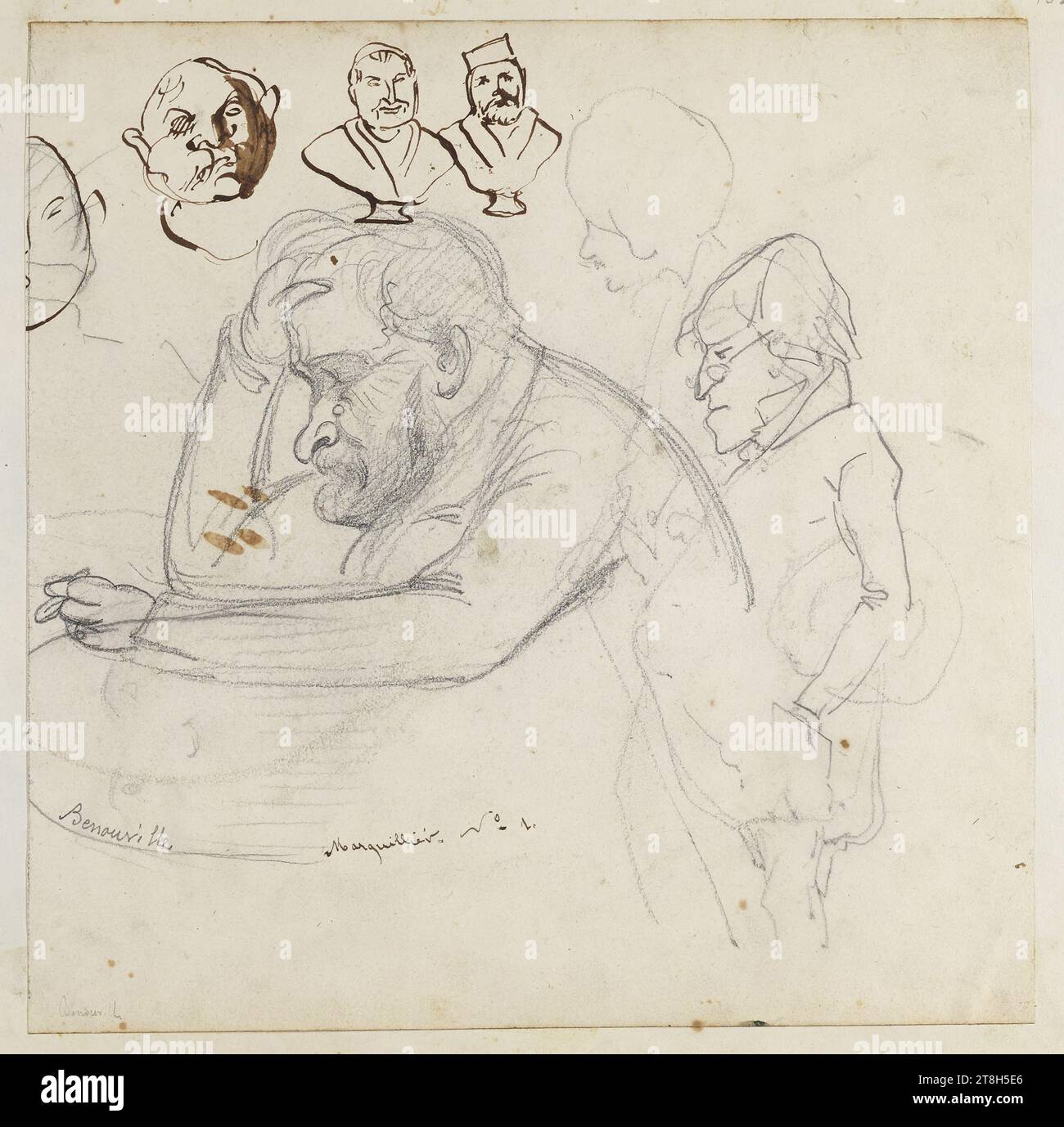 Several portrait-loads including Bénouville, Draftsman, Between 1840 ...