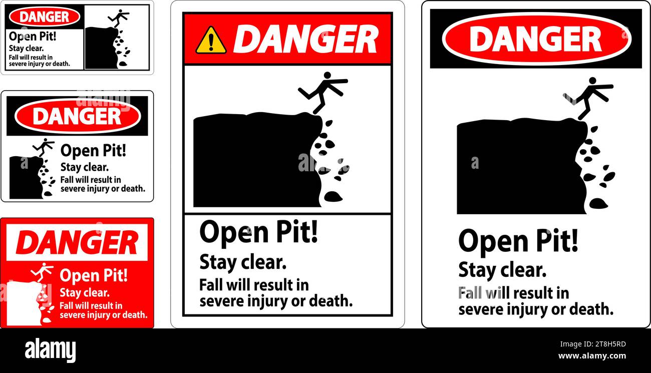 Danger open excavation sign construction hi-res stock photography and ...