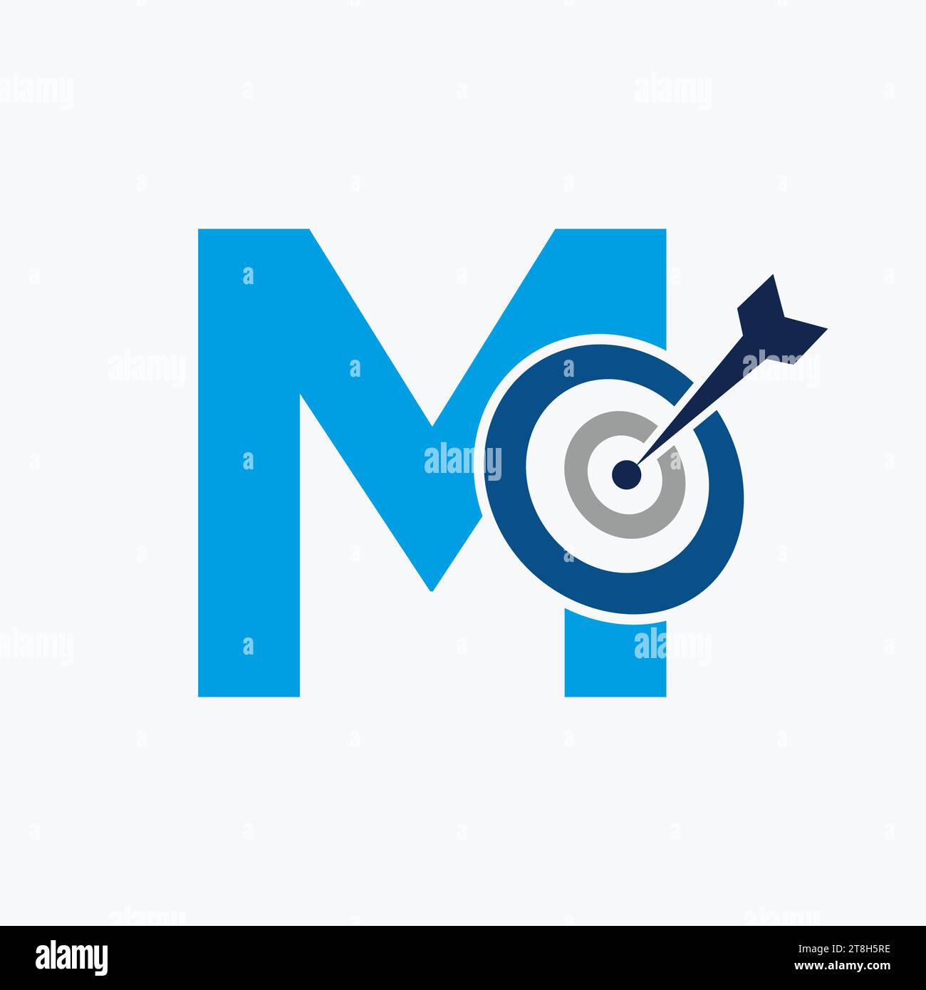 Letter M Arrow Target Logo Combine with Bow Target Symbol Stock Vector ...