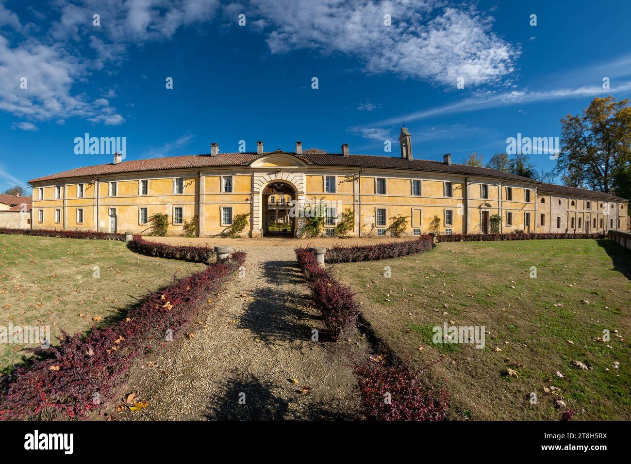 Villastellone, Turin, Italy - November 18, 2023: Borgo Cornalese with ...