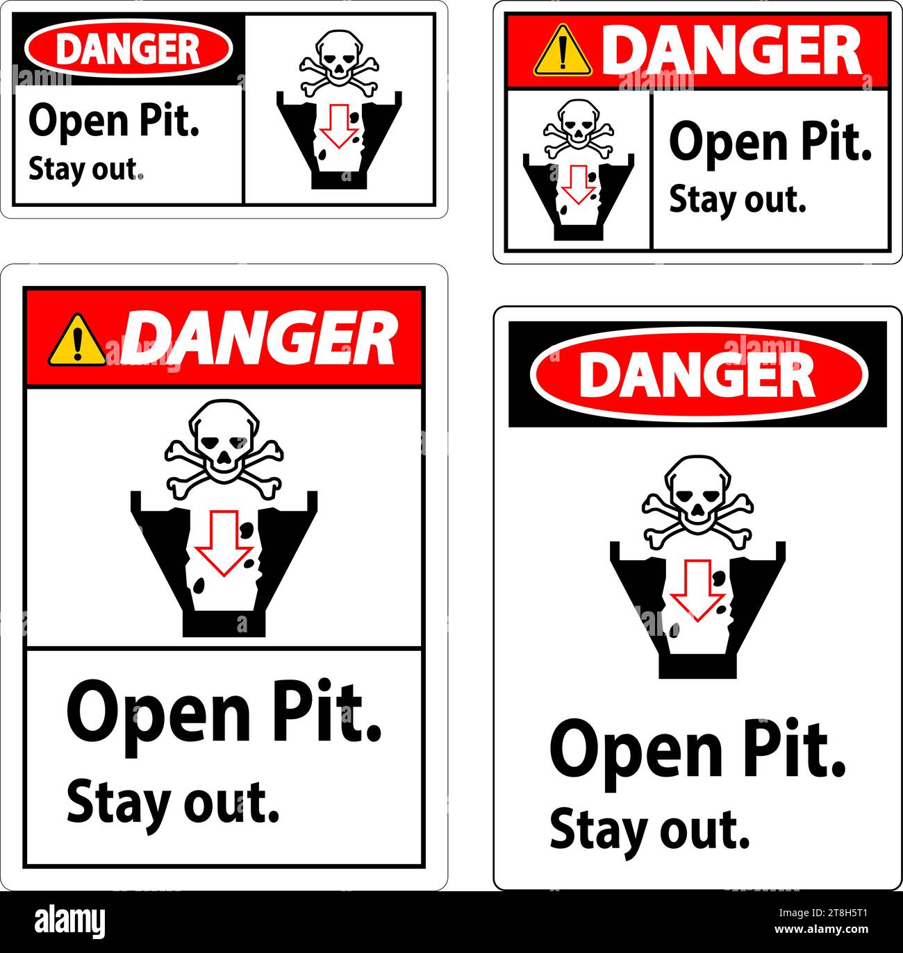 Rock quarry open pit Stock Vector Images - Alamy