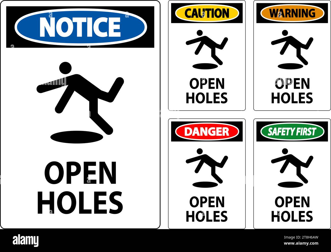 Danger Sign Open Holes Stock Vector Image & Art - Alamy
