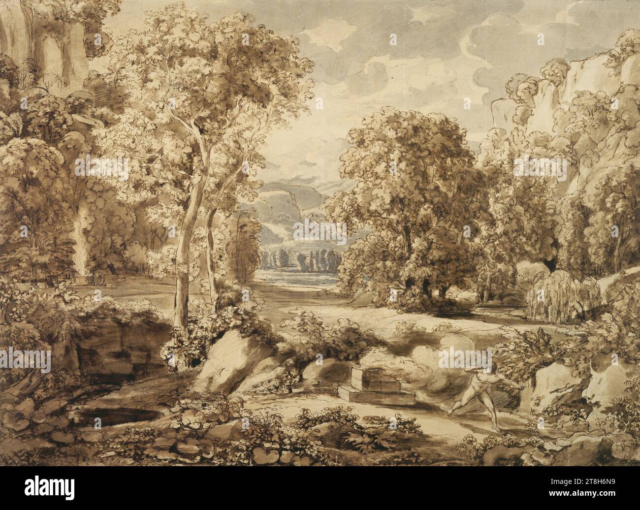JOHANN CHRISTIAN REINHART, landscape with the sacrifices of Cain and ...