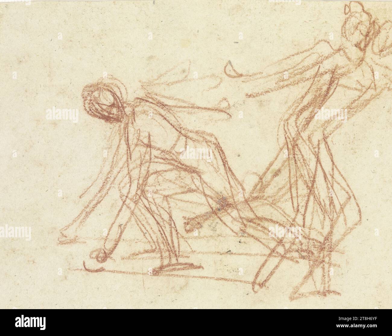 NICOLAS POUSSIN ?, Atalante and Hippomenes, sheet, 149 x 149 mm, red ...