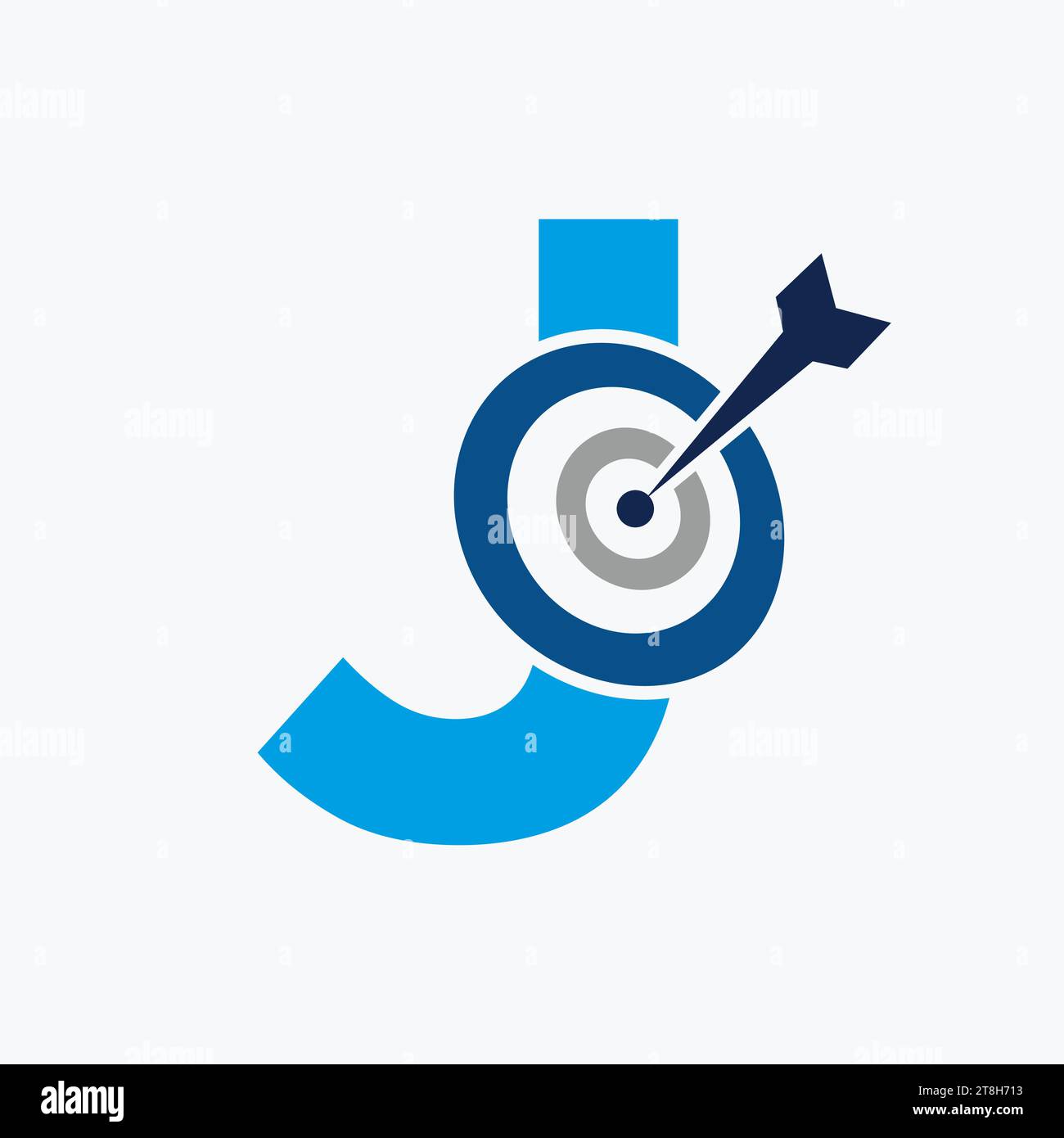 Letter J Arrow Target Logo Combine with Bow Target Symbol Stock Vector ...
