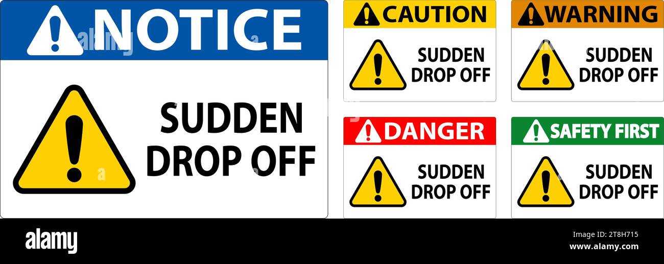 Danger Sign Sudden Drop Off Stock Vector Image & Art - Alamy