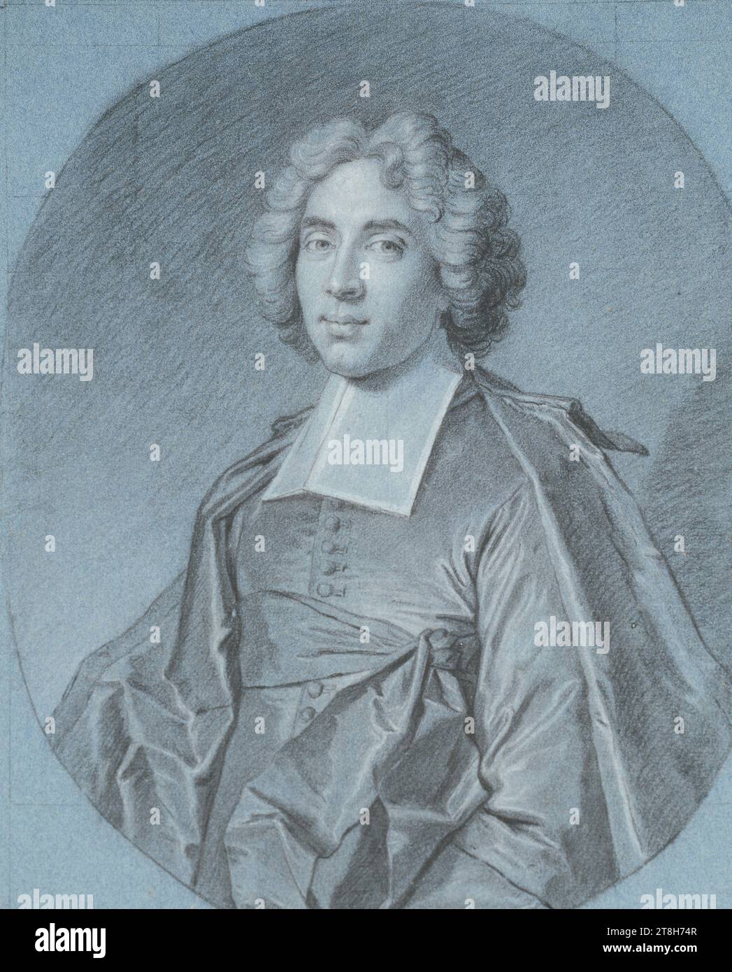 HYACINTHE RIGAUD, portrait of a young clergyman, ca. 1685 - 1707, sheet ...