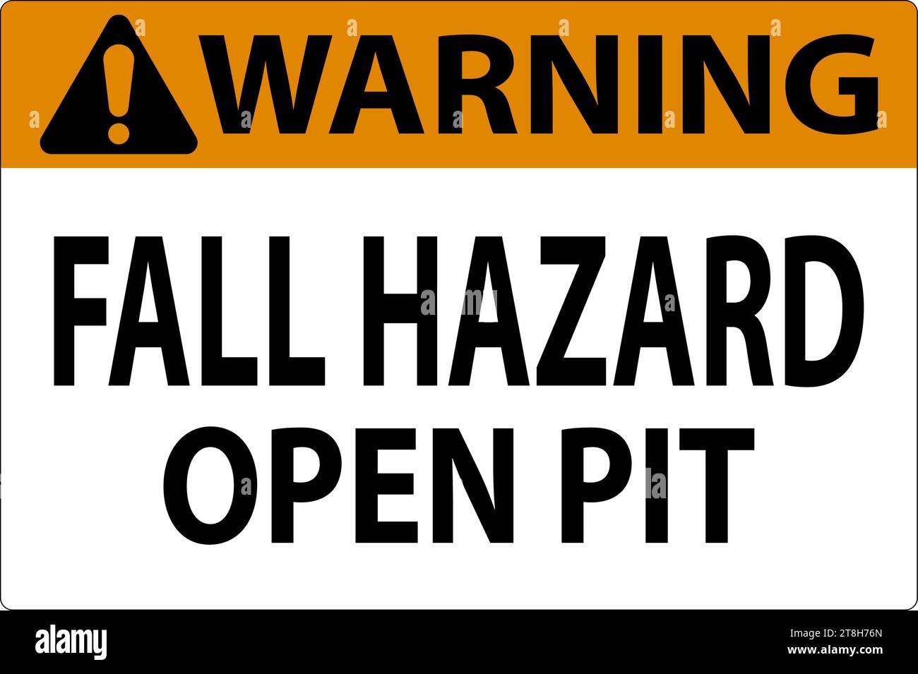 Warning Sign Fall Hazard - Open Pit Stock Vector Image & Art - Alamy