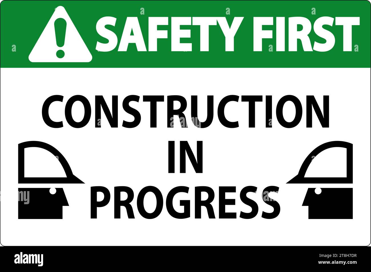 Safety First Sign Construction In Progress Stock Vector Image & Art - Alamy