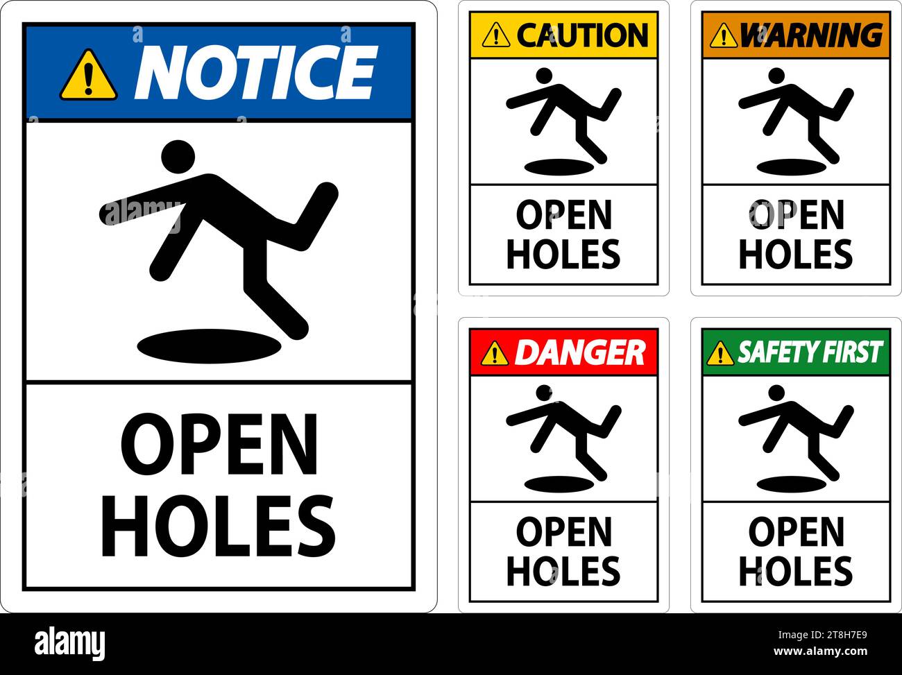 Danger Sign Open Holes Stock Vector Image & Art - Alamy