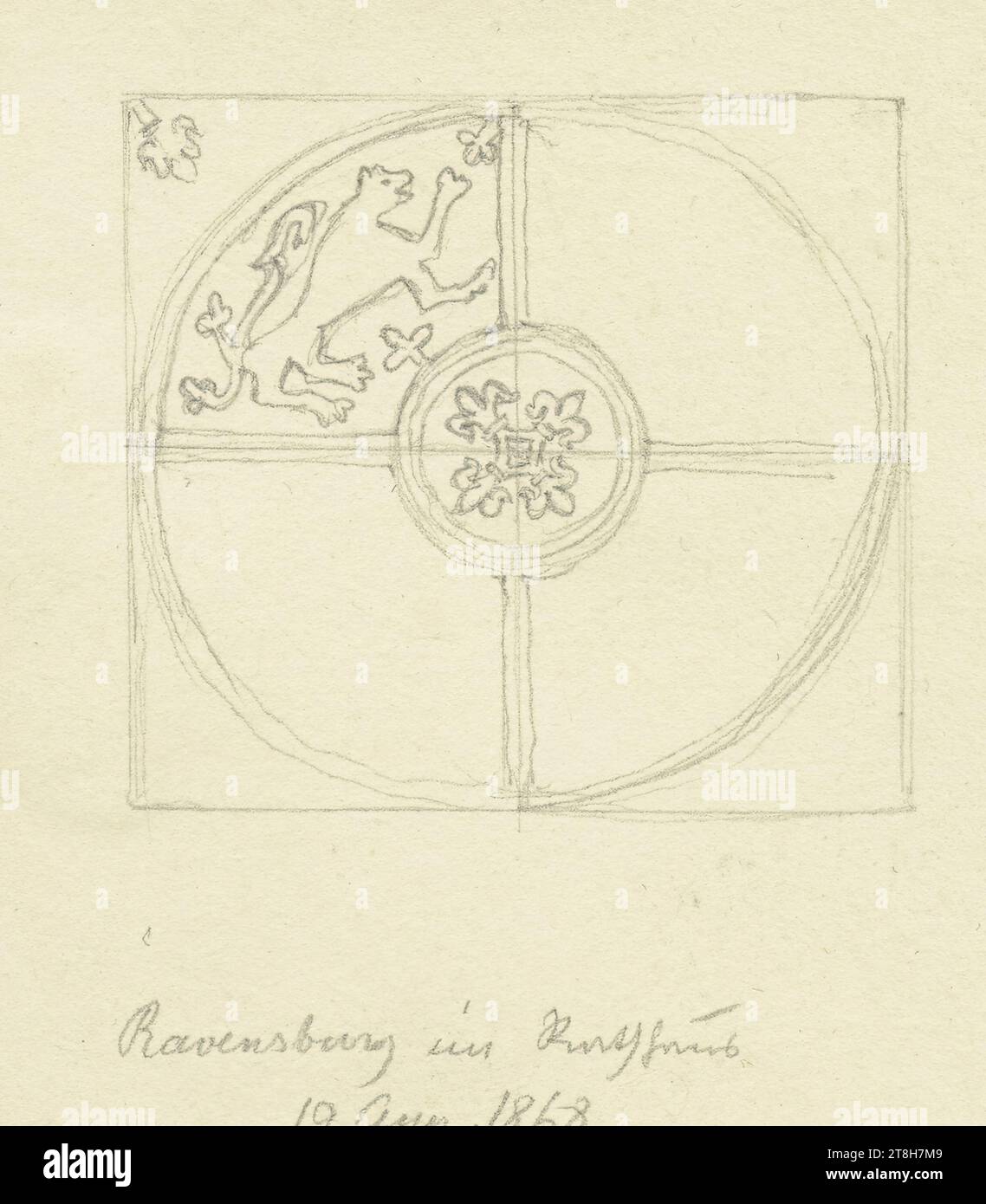 CARL THEODOR REIFFENSTEIN, coat of arms window of the Ravensburg town ...