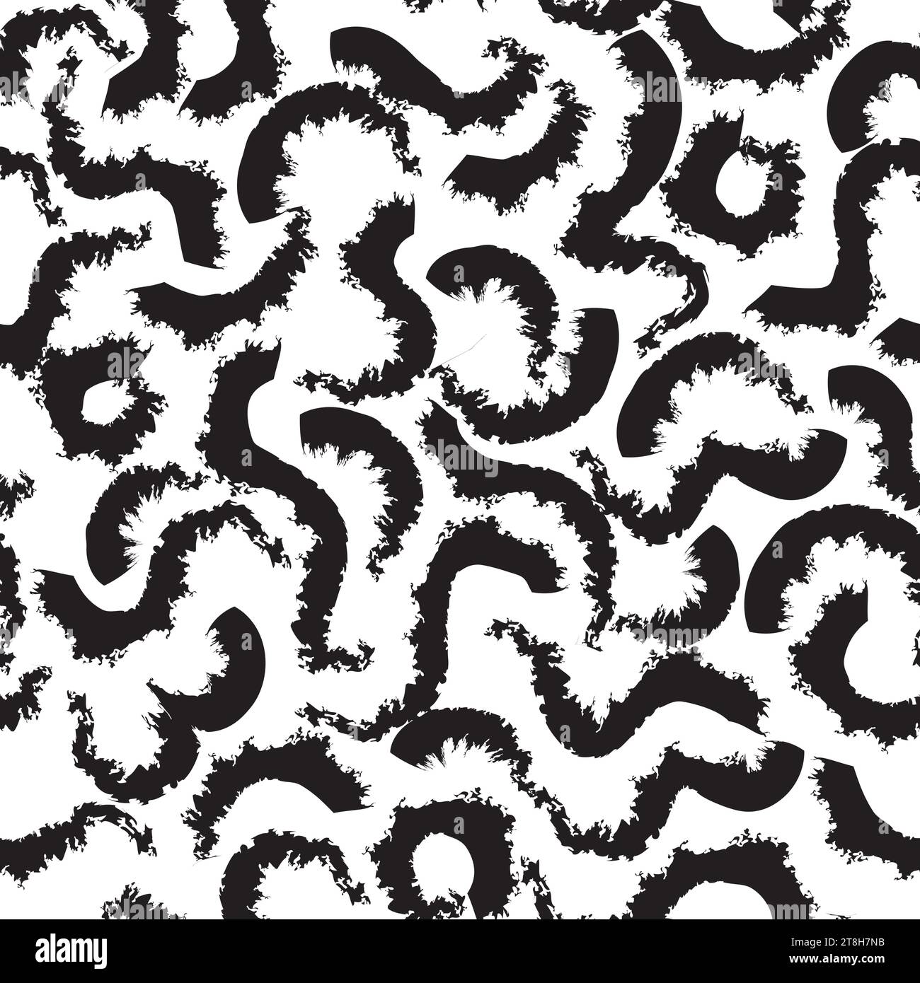 Minimalist bold curved line seamless pattern. Abstract trendy print ...