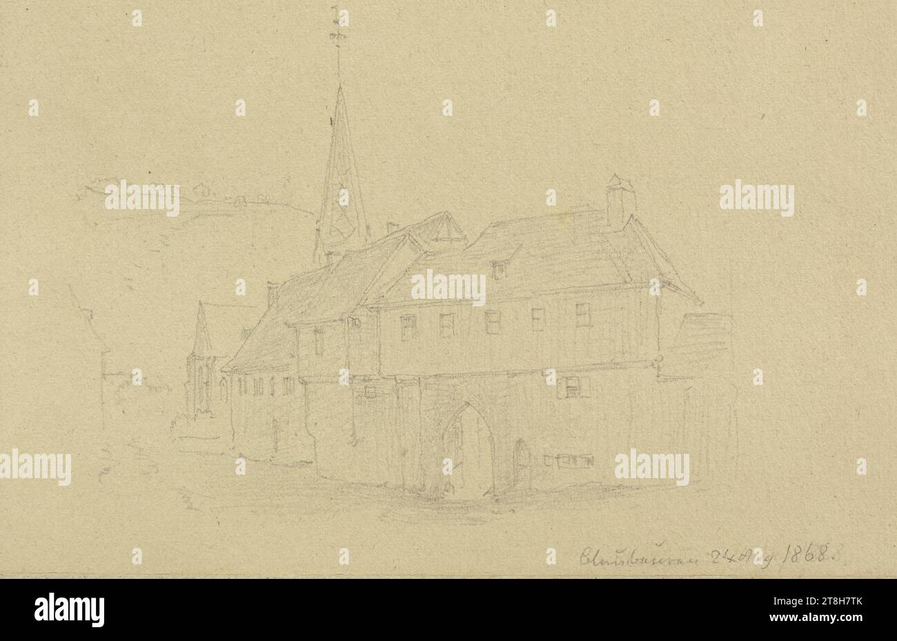 CARL THEODOR REIFFENSTEIN, Blaubeuren Monastery, August 24, 1868, sheet ...