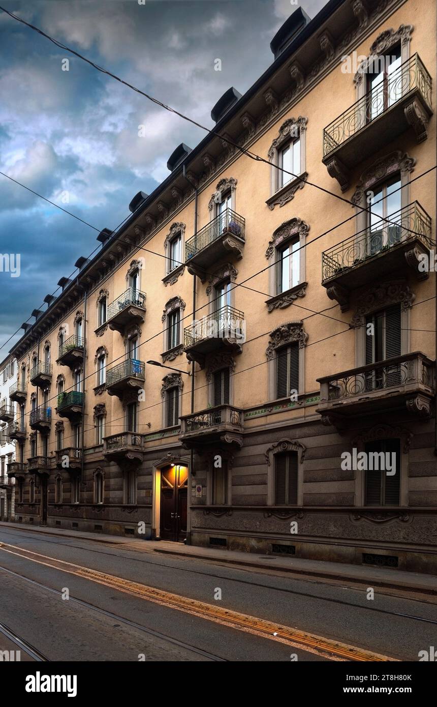 Italy Piedmont Turin Liberty Architecture in San Salvario neighborhood ...