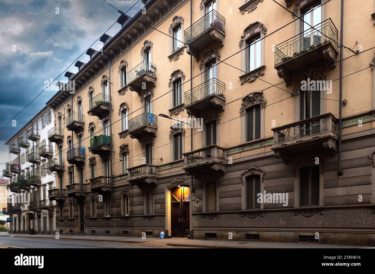 Italy Piedmont Turin Liberty Architecture in San Salvario neighborhood ...