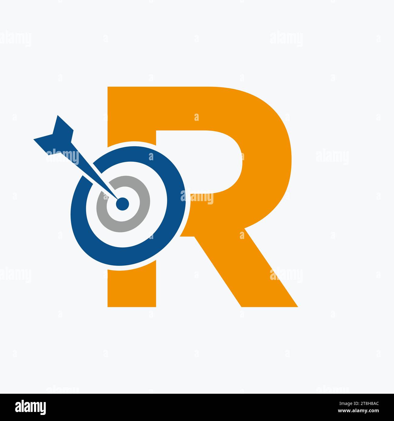 Letter R Arrow Target Logo Combine with Bow Target Symbol Stock Vector ...