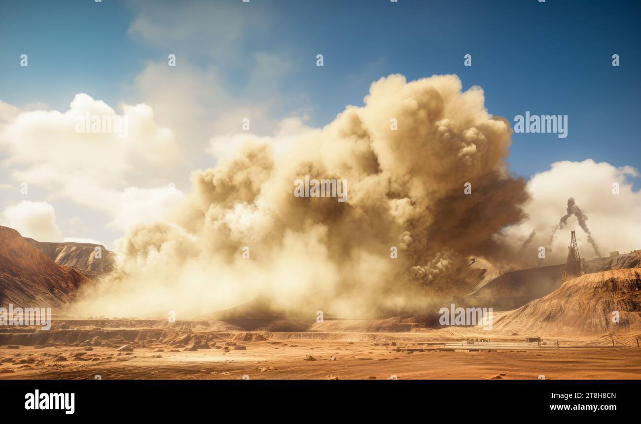 Detonator blasting on the mining site in the China Stock Photo - Alamy
