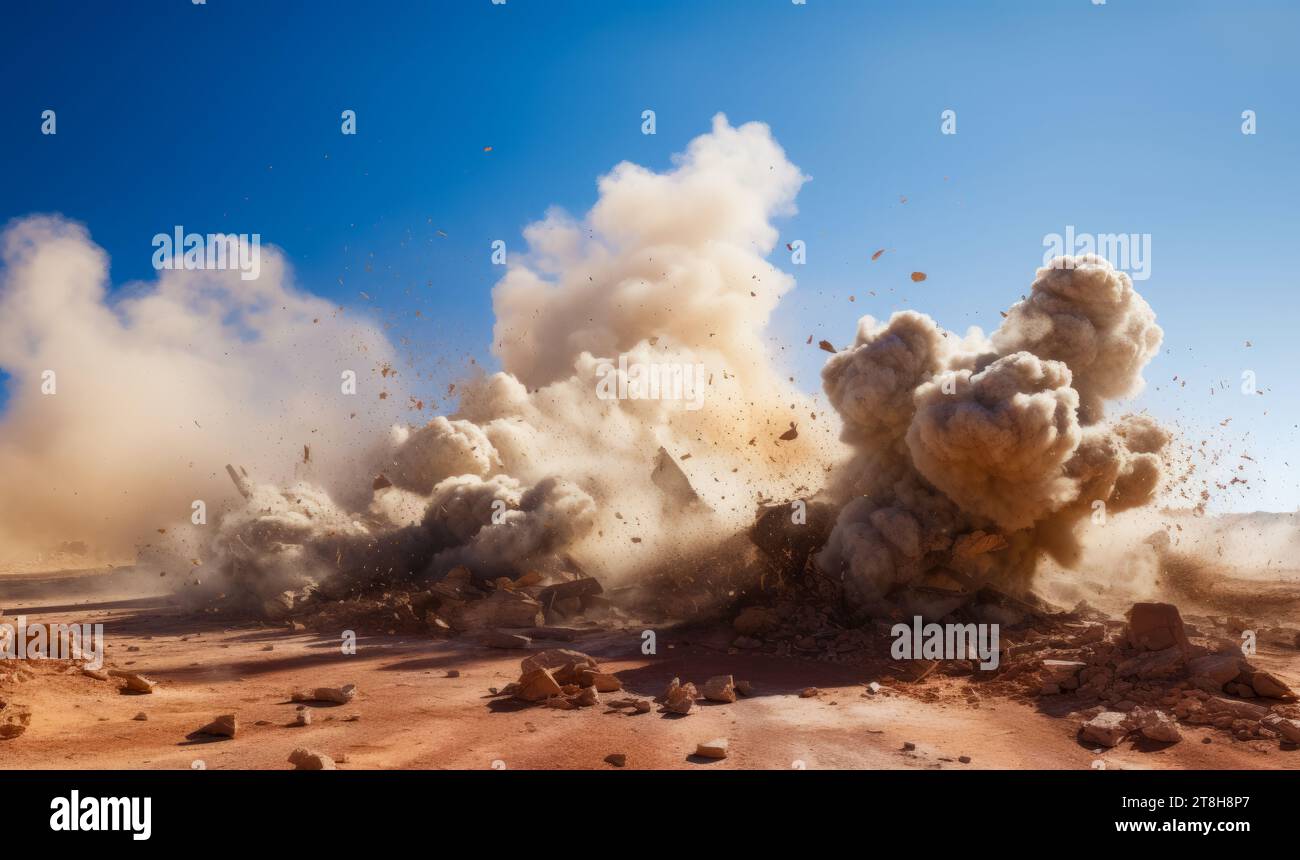 Detonator blasting on the mining site in the China Stock Photo - Alamy