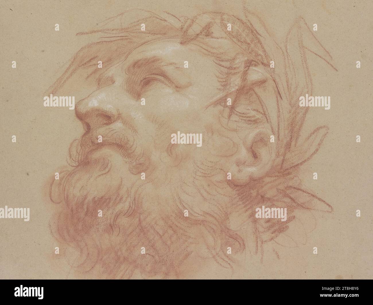 NICOLAS GUIBAL, head of a river god turned to the left with a wreath of ...