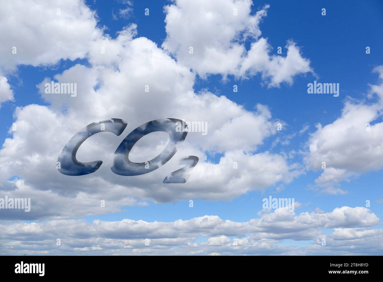 CO2 emissions. Blue sky with white clouds Stock Photo - Alamy