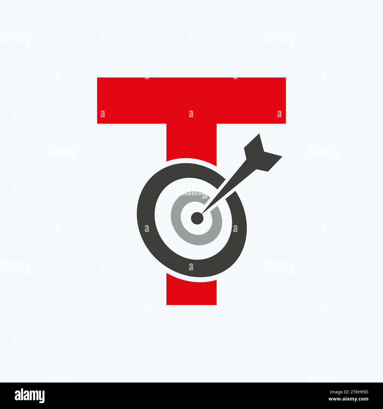 Letter T Arrow Target Logo Combine with Bow Target Symbol Stock Vector ...