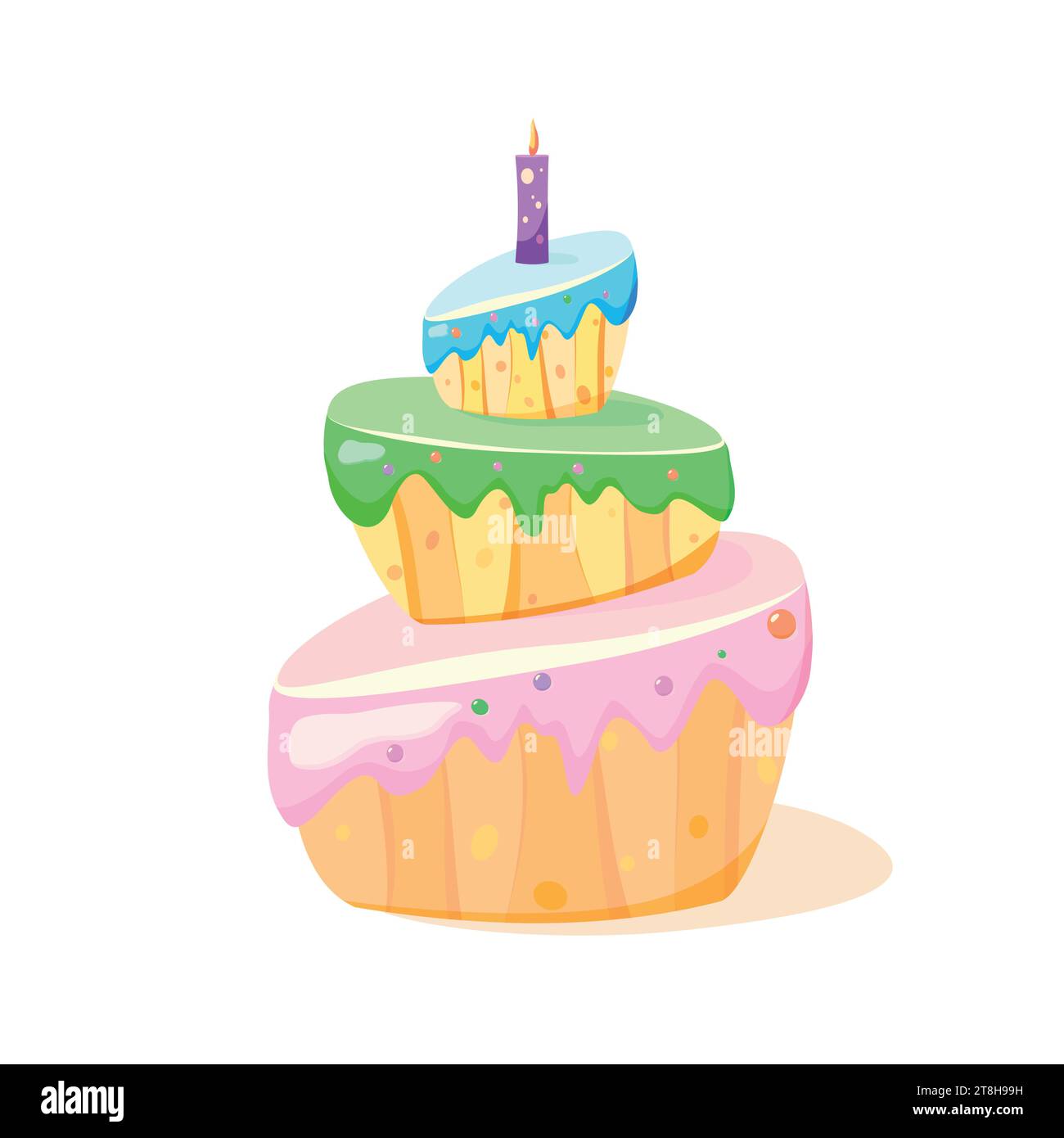 Three tiered cake Stock Vector Images - Alamy