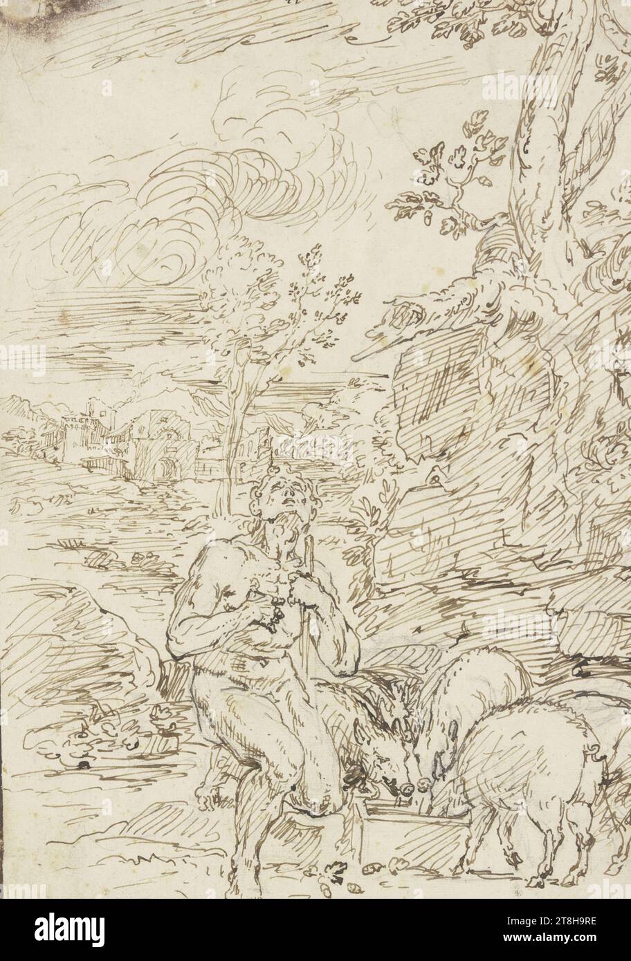 RAYMOND LA FAGE, The prodigal son herding the pigs, sheet, 297 x 208 mm ...