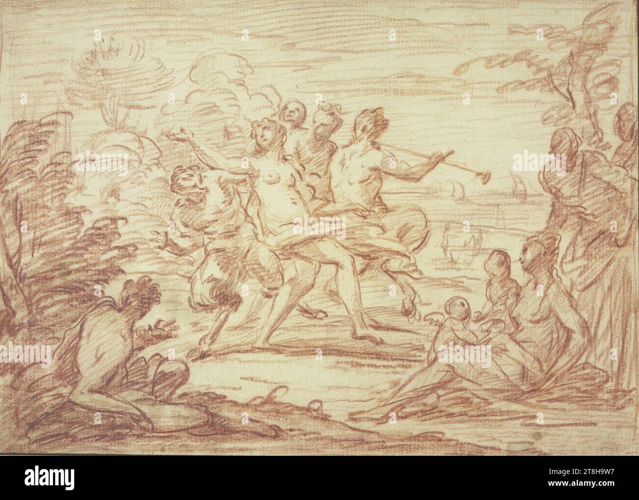 RAYMOND LA FAGE ?, Dancing Nymphs and Satyrs, sheet, 156 x 220 mm, red ...