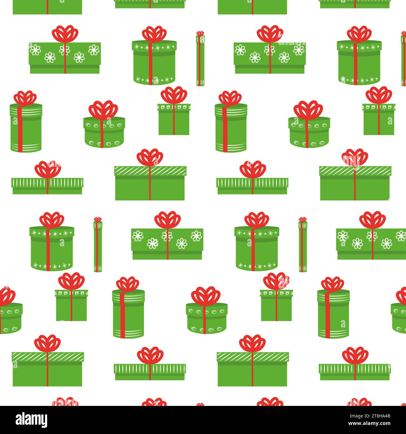 Green gift boxes seamless pattern wallpaper Stock Photo - Alamy