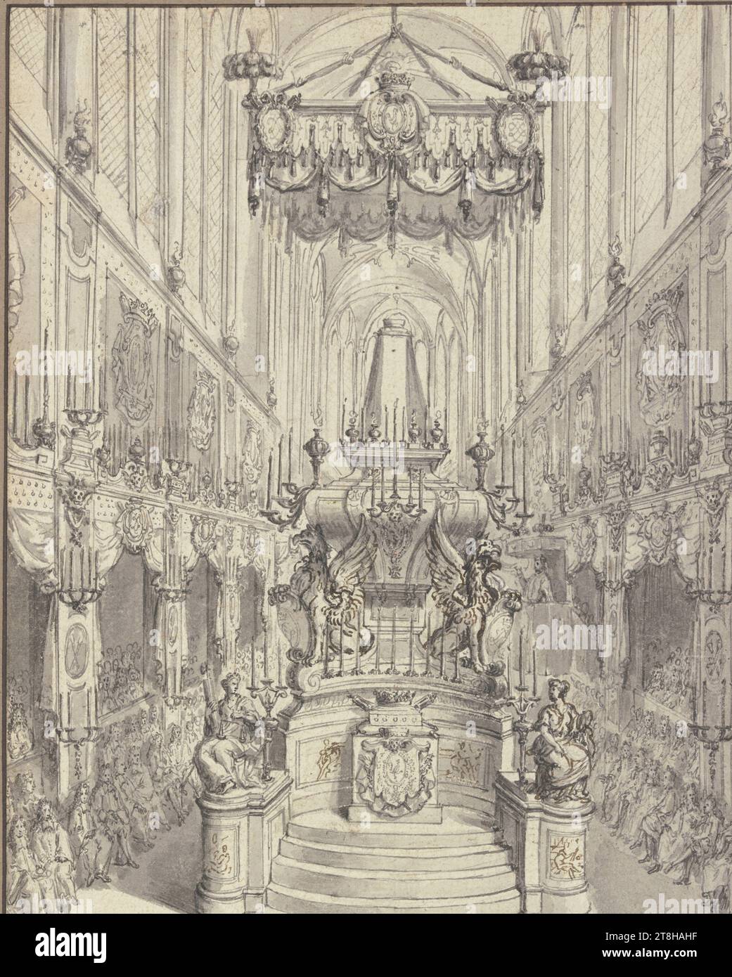 SÉBASTIEN LECLERC, Catafalque in the choir of the Parisian church of St ...