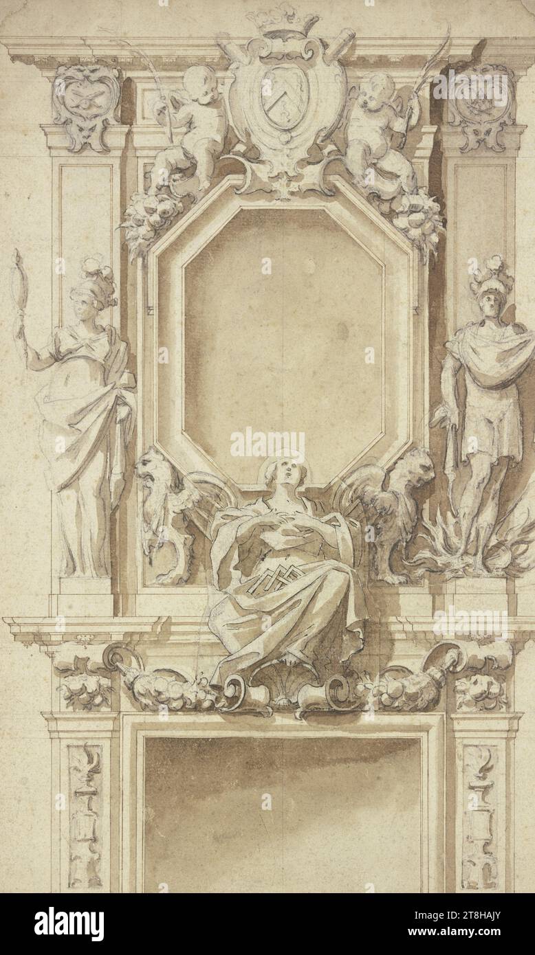 JACQUES CALLOT, Richly decorated fireplace, sheet, 408 x 252 mm, brown ...