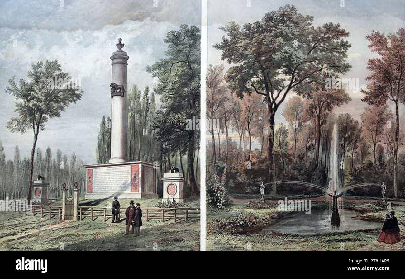Vaeshartelt, monument & fontein, Maastricht (album P Regout, 1868 Stock ...